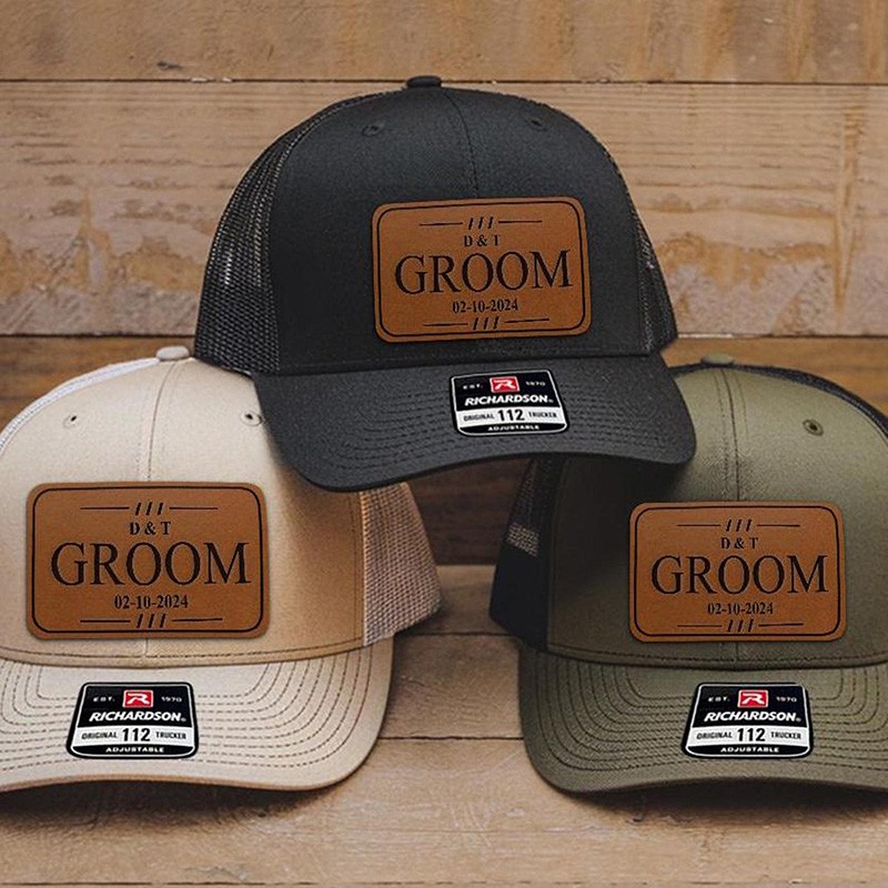 Personalized Grooms Wedding Hat for Wedding Party Initials Wedding Date ...